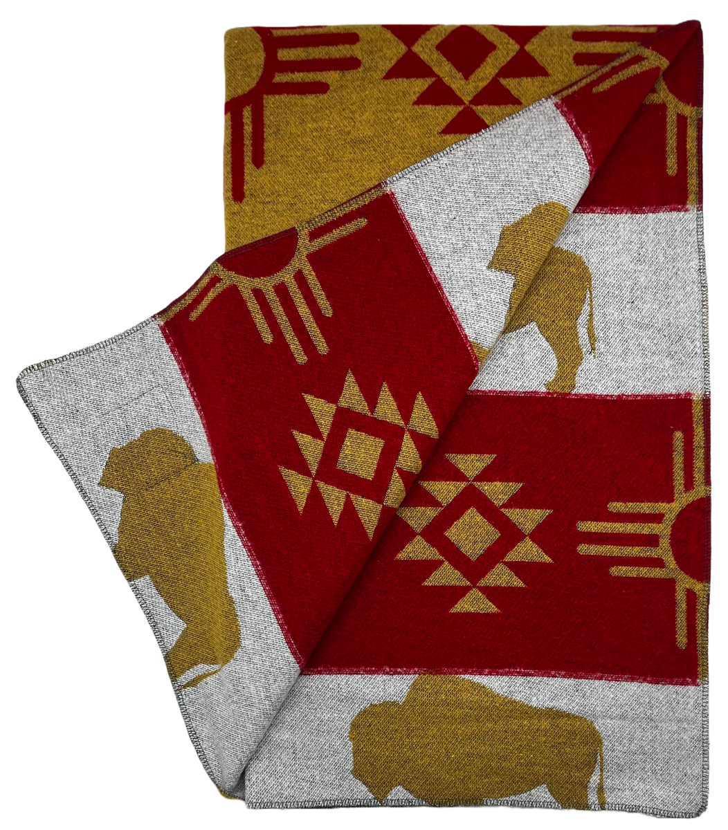 Buffalo Cross Blanket - White Buffalo Mustard – The Banff Trading Post